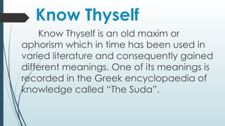 Personal Development Knowing Oneselfpptx | PPTX