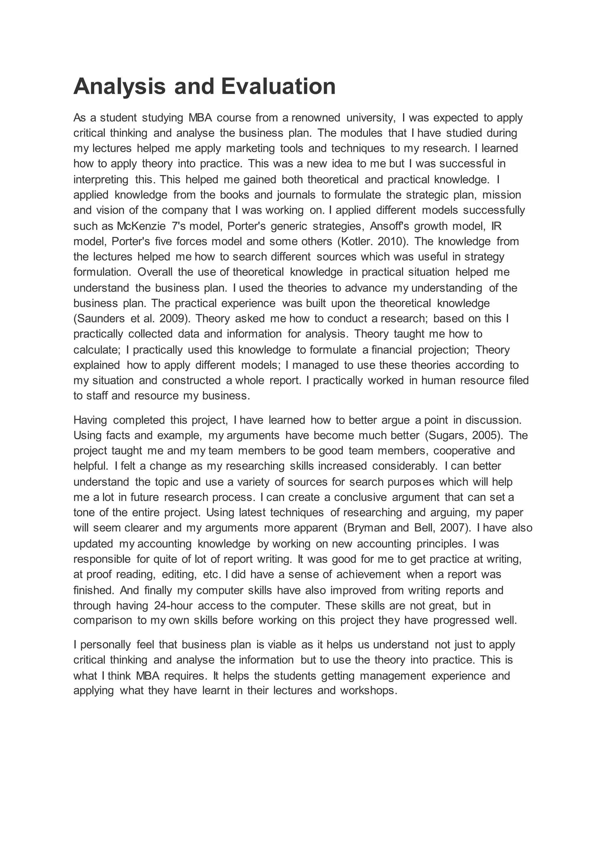 Personal development essay on education | PDF