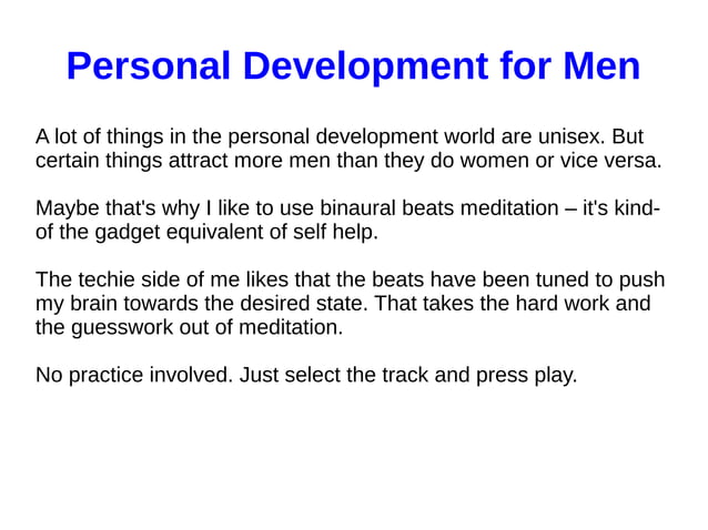 Personal Development for Men | PPT