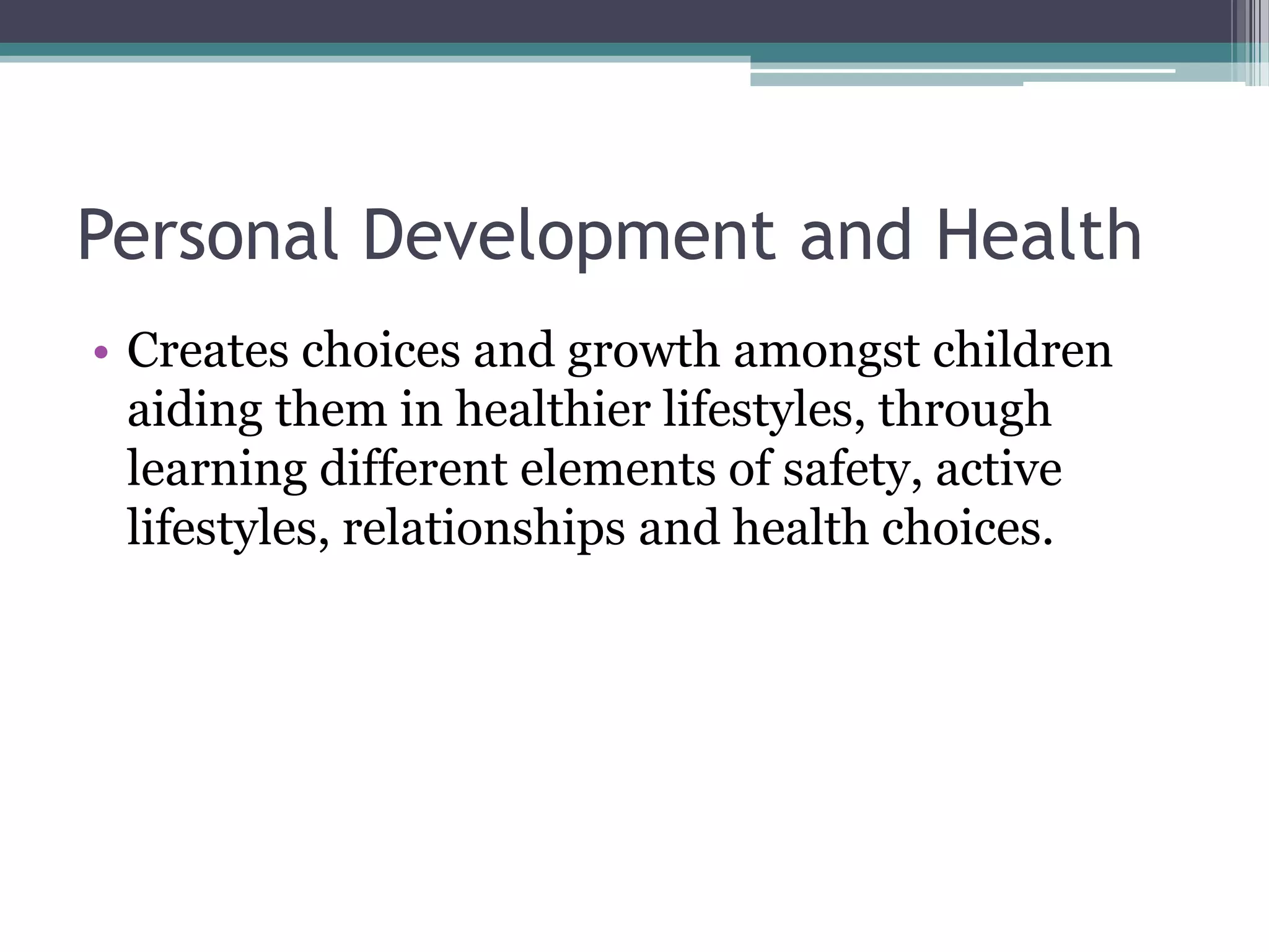 Personal development, health and physical education | PPTX