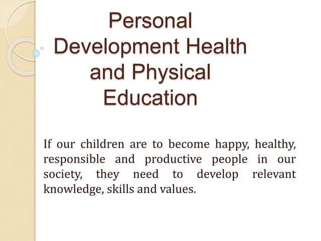 Personal development health and physical education | PPTX | Children\'s ...