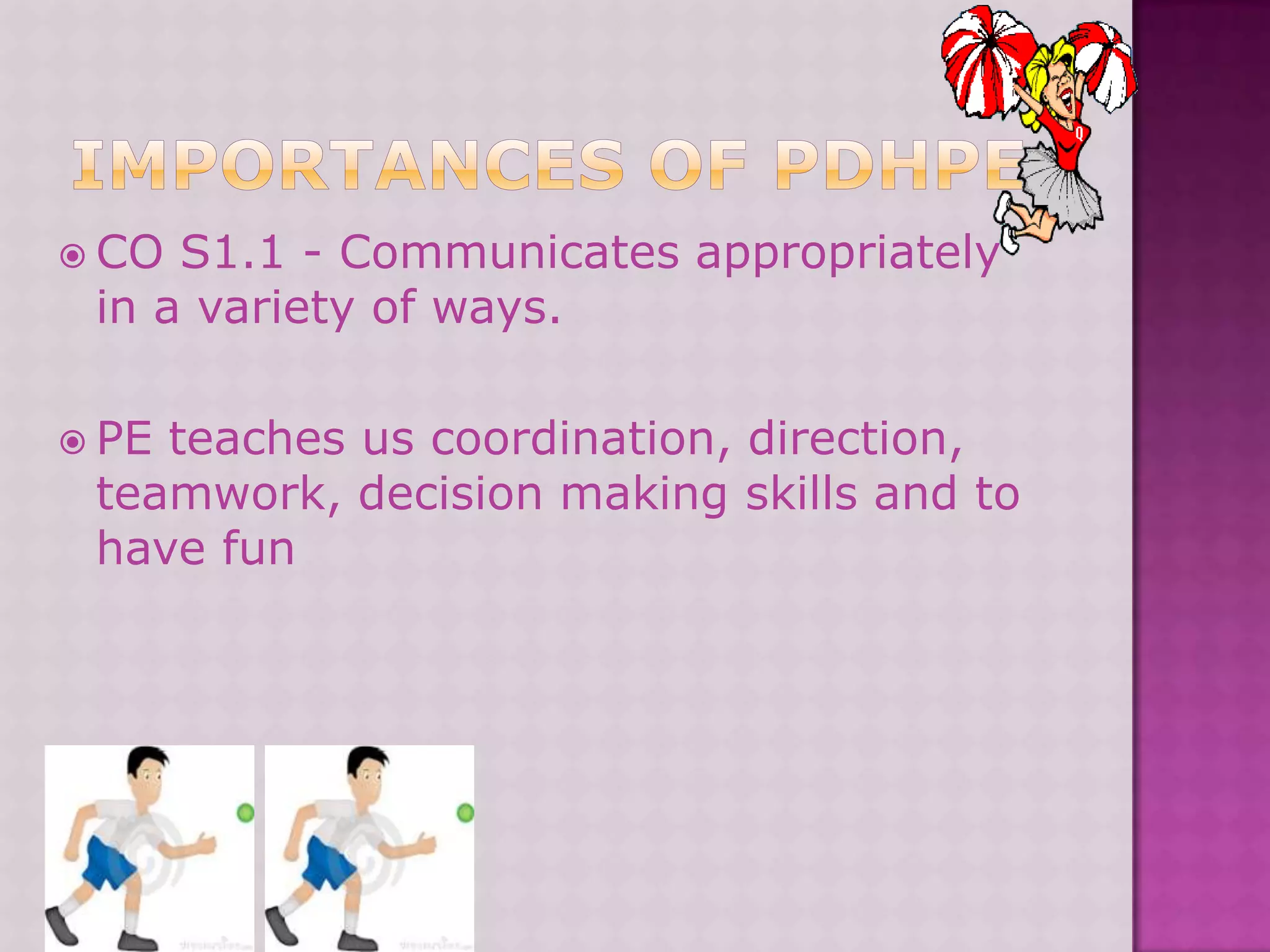 Personal development, health and physical education power point | PPT