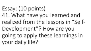 PERSONAL DEVELOPMENT MODULE 1 AND MODULE 2 QUARTER 1 | PPTX