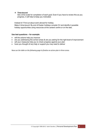 Personal development plan | PDF
