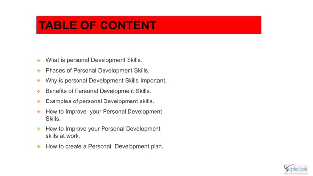 a personal development plan presentation | PPT