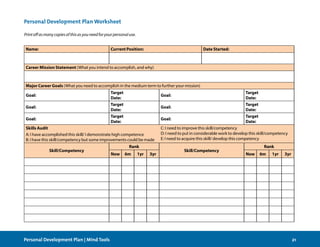 Personal developmentplanning | PDF | Resume Writing and Advice | Job Search