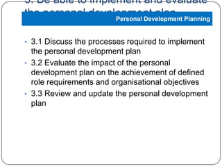 Personal development planning lecture | PPTX