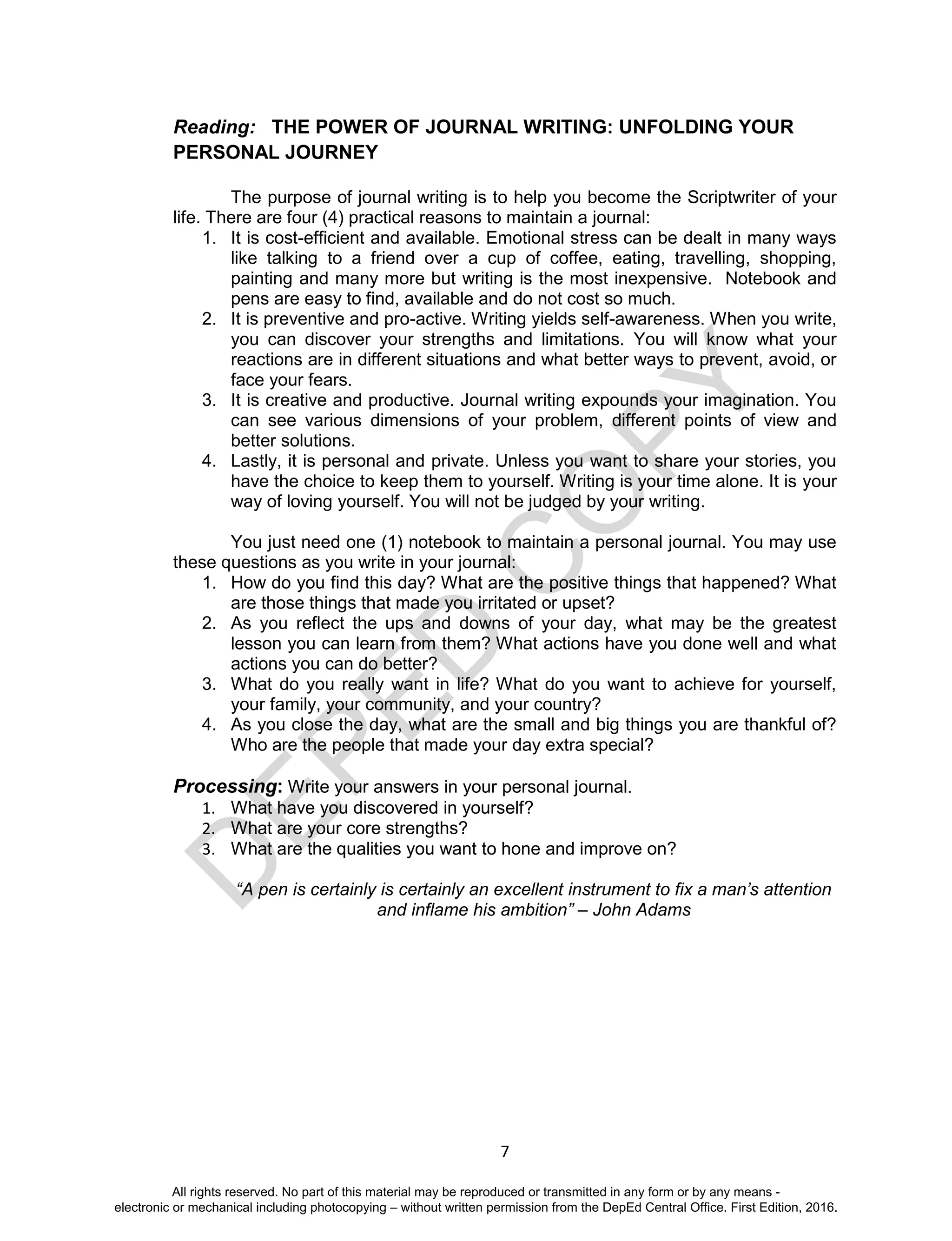 Personal Development (Reader) | PDF