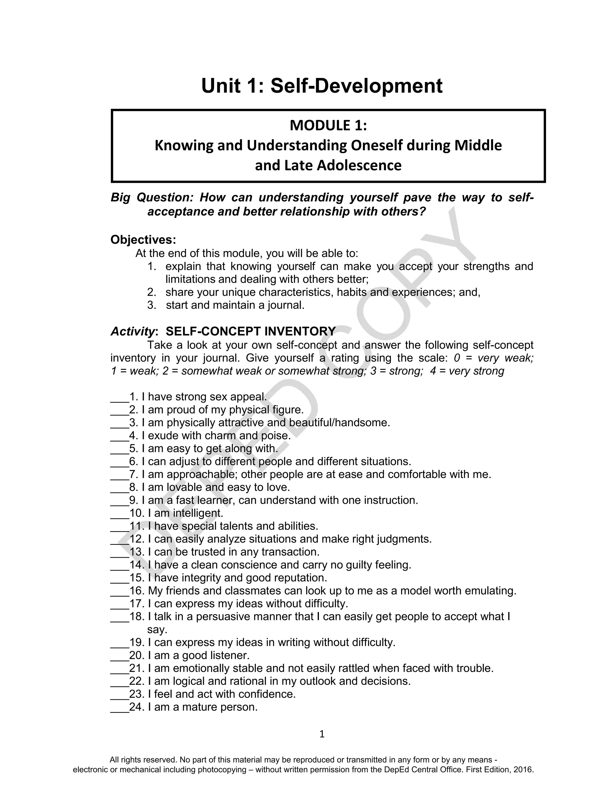 Personal Development (Reader) | PDF