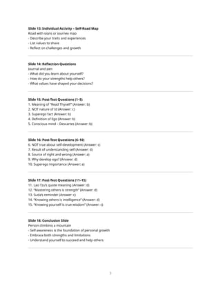 Personal Development-knowing oneself Ppt. | PDF