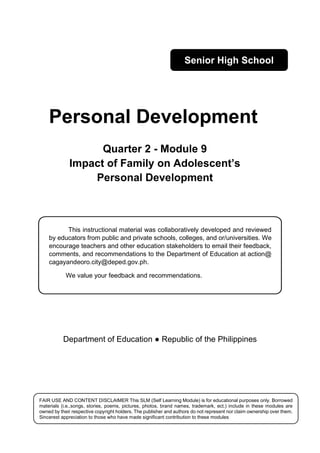 PersonalDevt12_Q2_Mod9_v4_Impact-of-Family-on-Adolescents-Personal ...