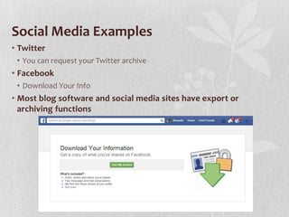 Personal digital archiving | PPTX