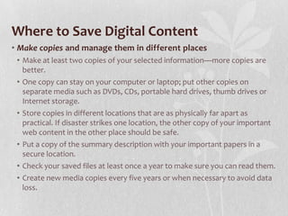 Personal digital archiving | PPTX