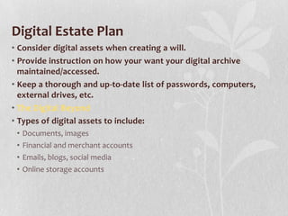 Personal digital archiving | PPTX