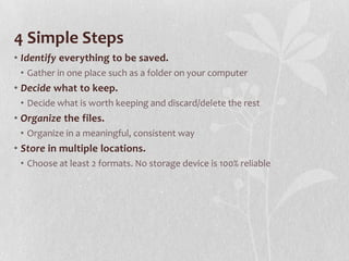 Personal digital archiving | PPTX