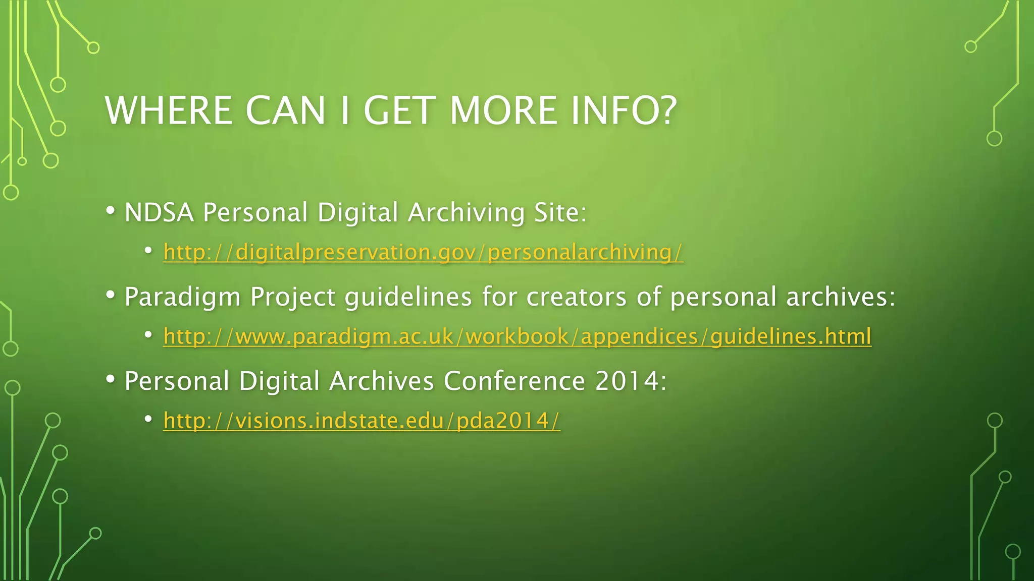 Personal digital archiving | PPTX