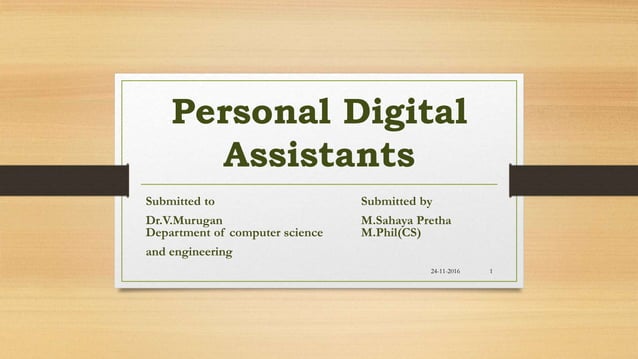 Personal digital assistants | PPTX
