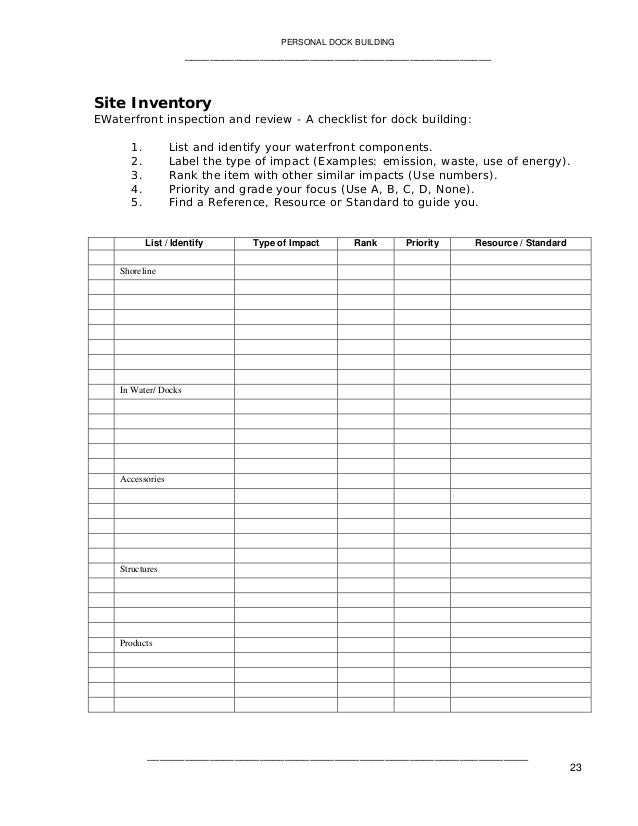 Personal Dock Bbuilding 101