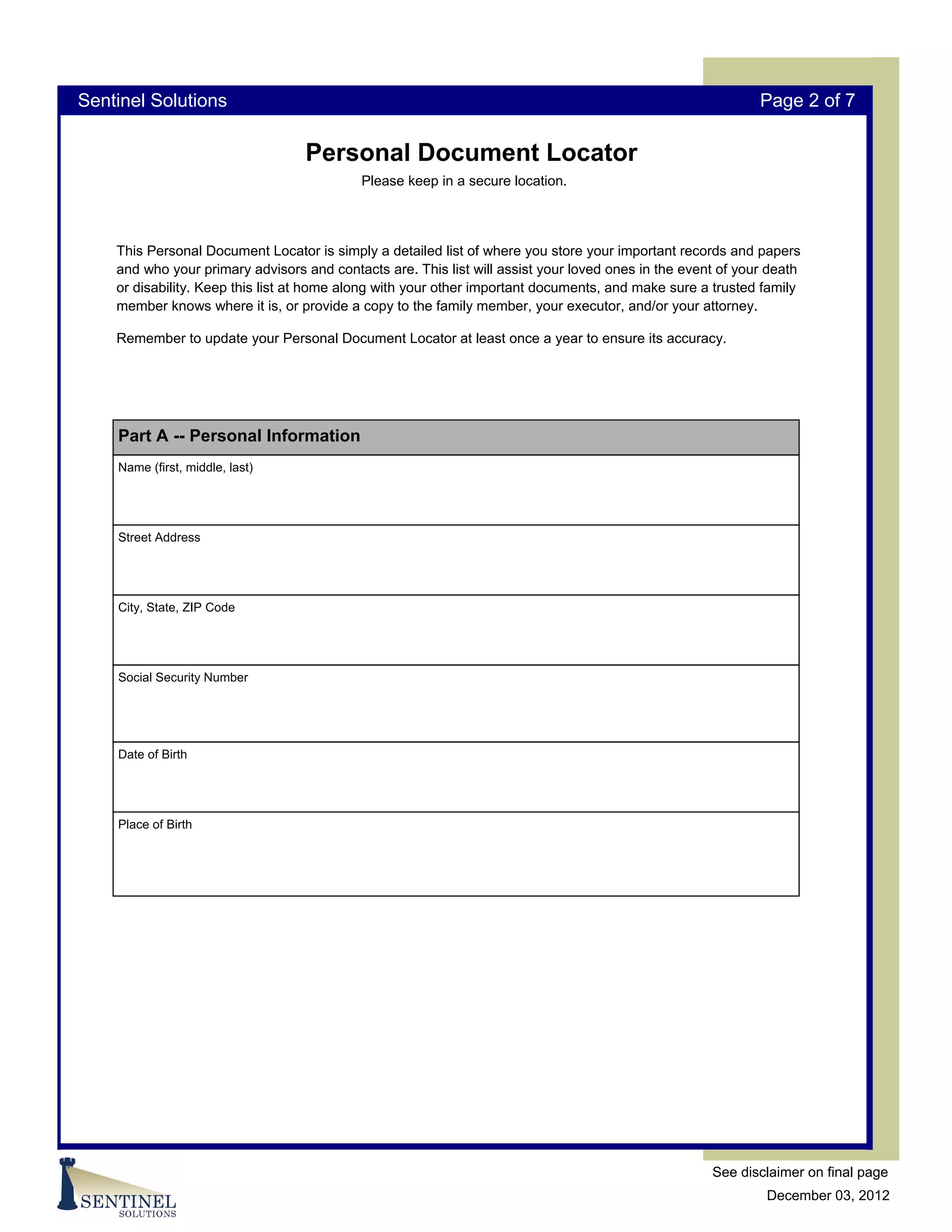 Personal Document Locator | PDF