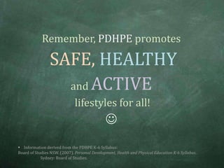 PDHPE Rationale | PPTX