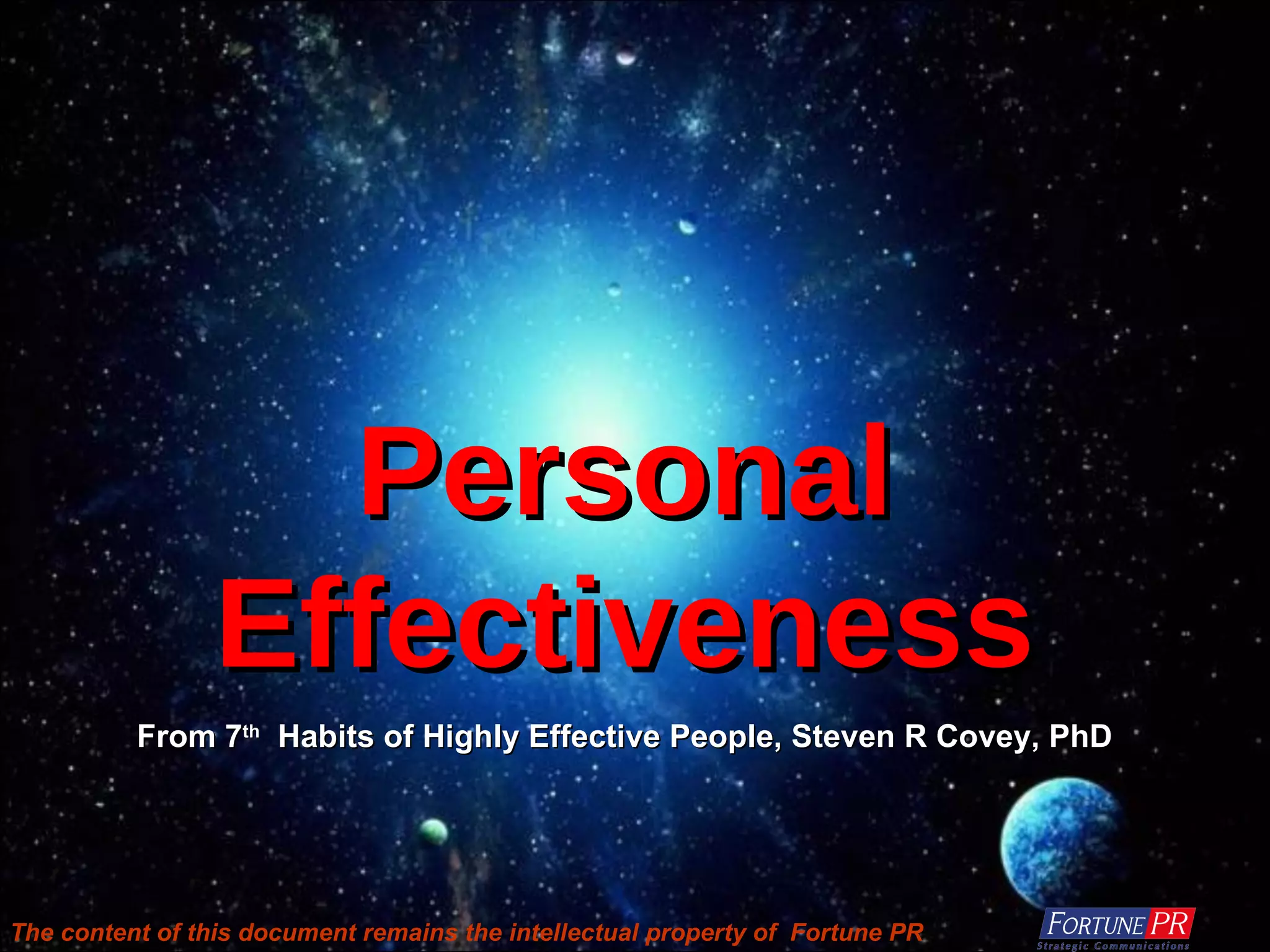 Personal Effectiveness | PPT