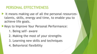 personal effectiveness PowerPoint presentation | PPTX