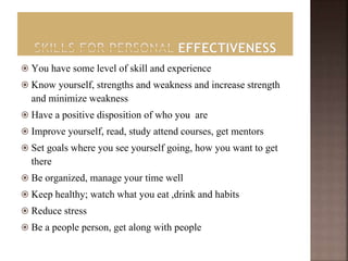 Personal effectiveness in the workplace | PPTX