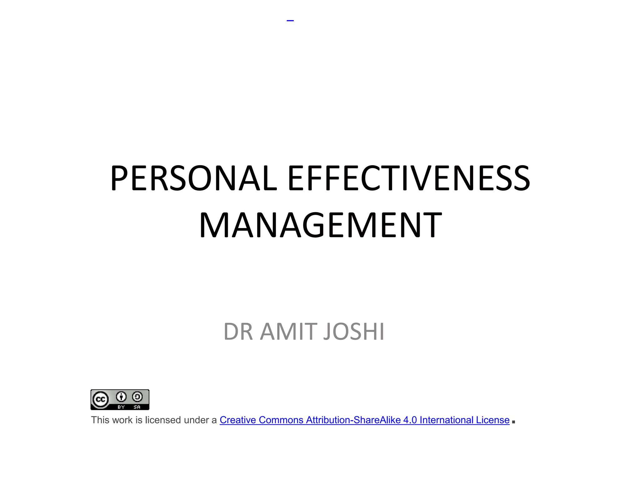 Personal effectiveness management | PPT