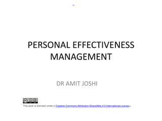 Personal effectiveness management | PPT