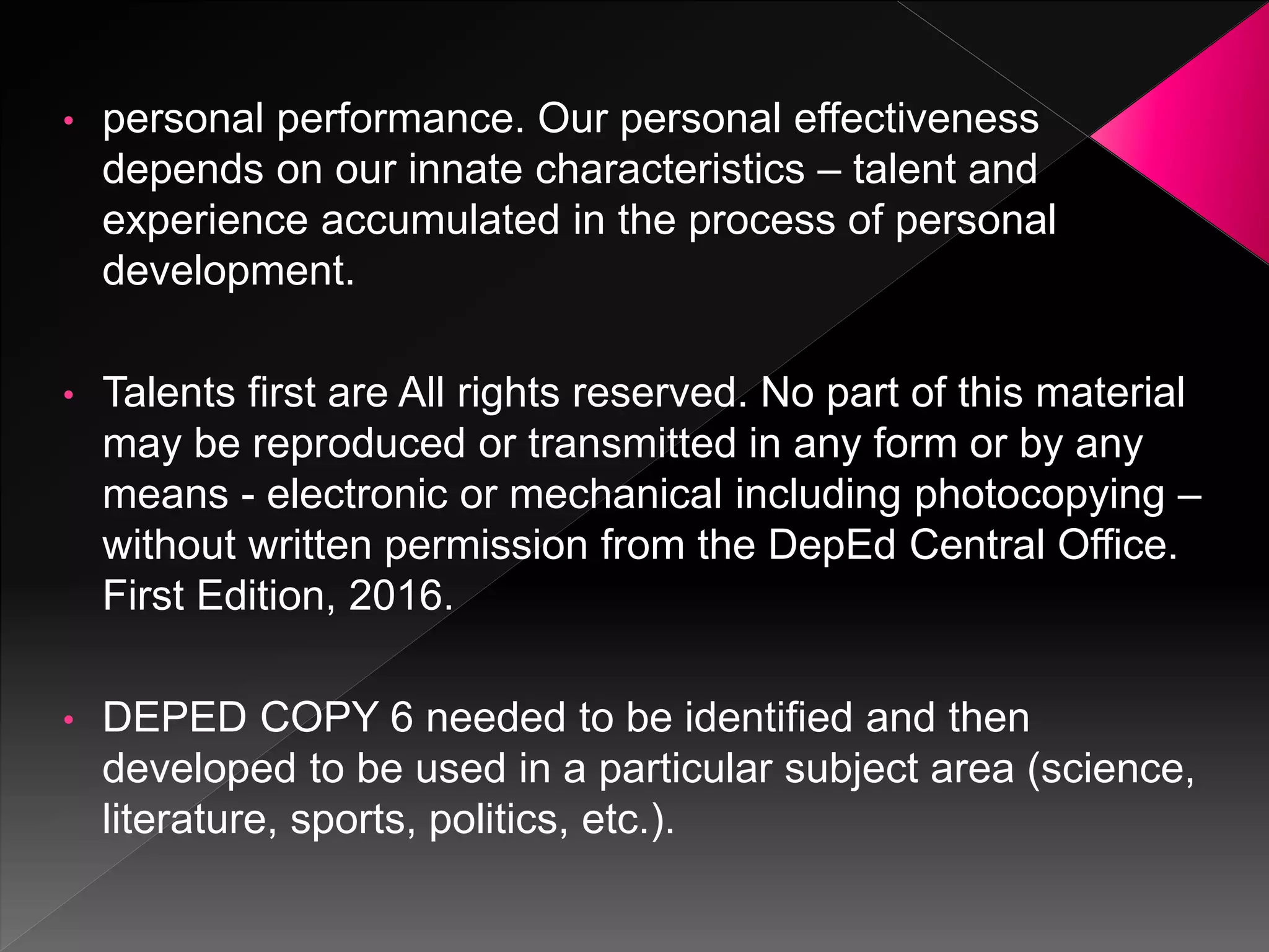 Personal effectiveness(per dev) | PPTX