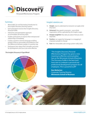 Insights Discovery Personal Effectiveness Programme | PDF