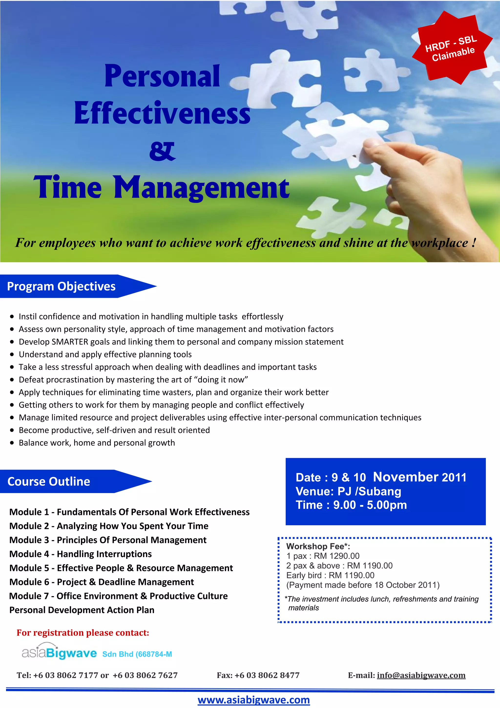 Personal effectiveness & time management | PDF