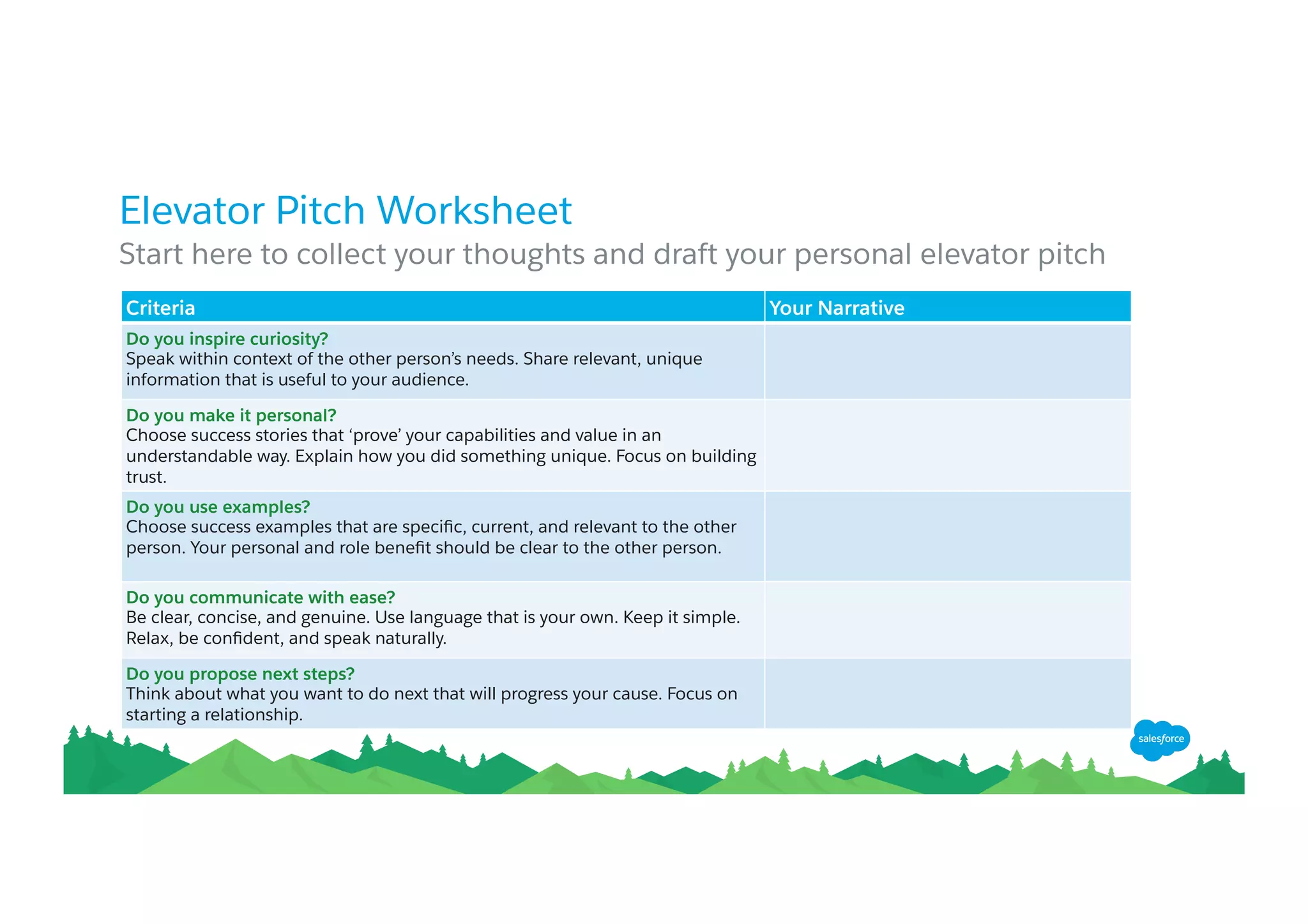 Personal Elevator Pitch | PDF