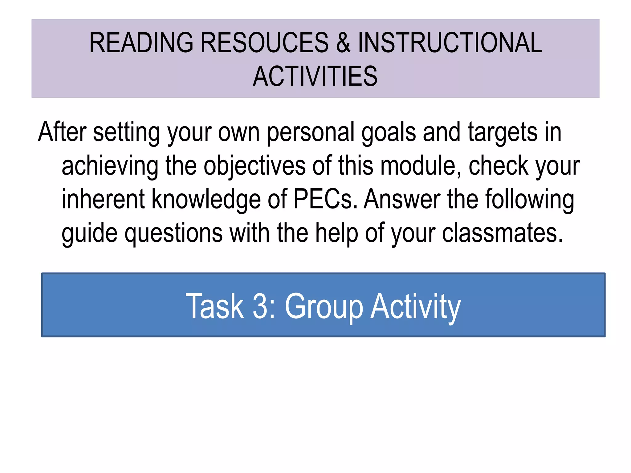 Personal entrepreneurial competencies (pecs) | PPTX