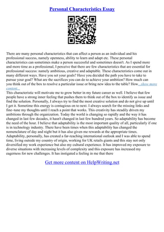 Personal Essay Introduction | PDF