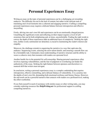Personal Experiences Essay.pdf