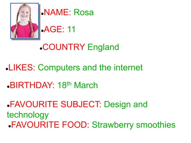 Personal factfile | PPT