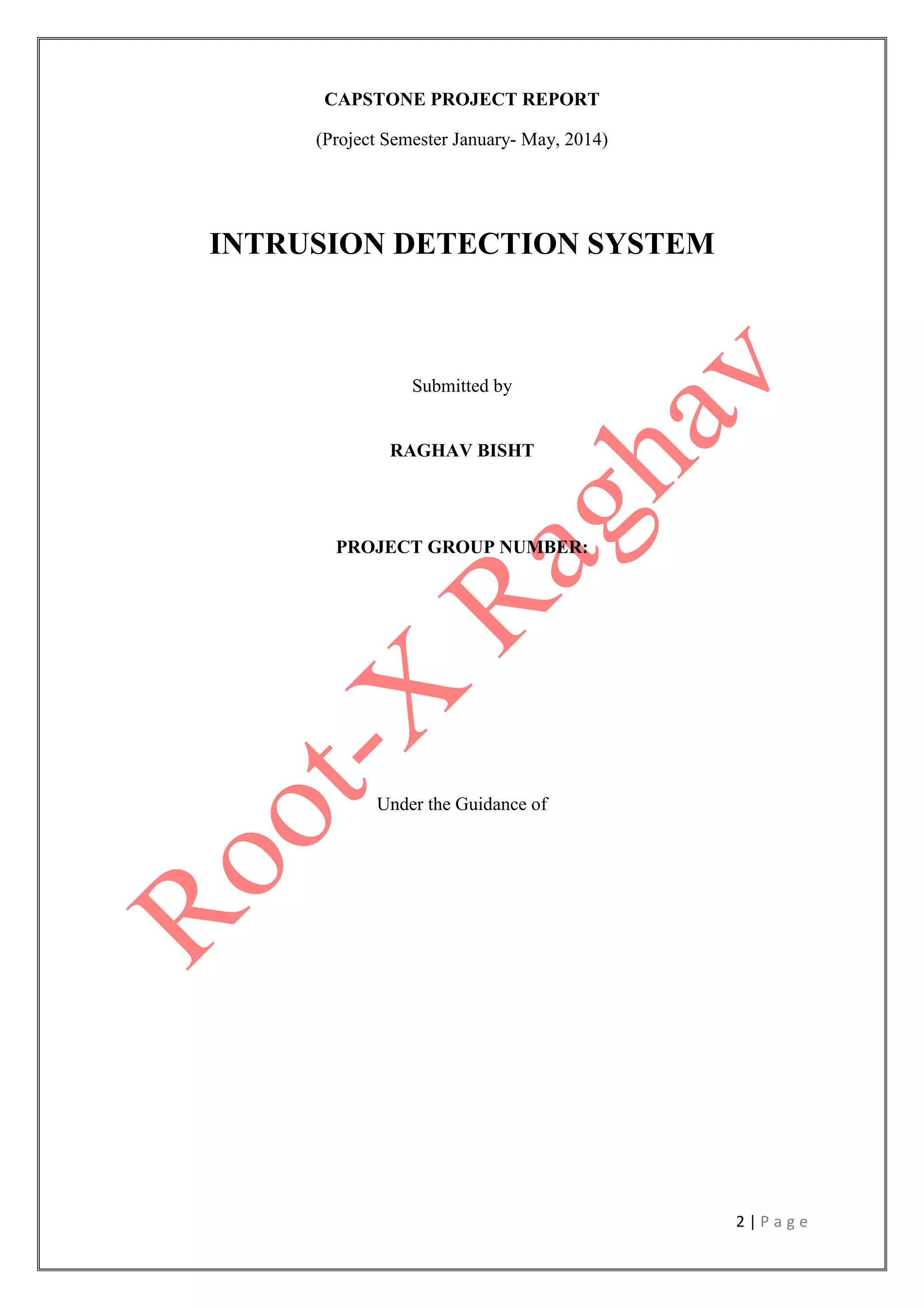 Intrusion Detection System Project Report | PDF