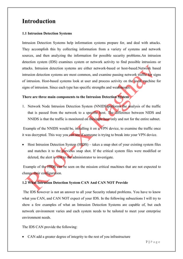 Intrusion Detection System Project Report | PDF