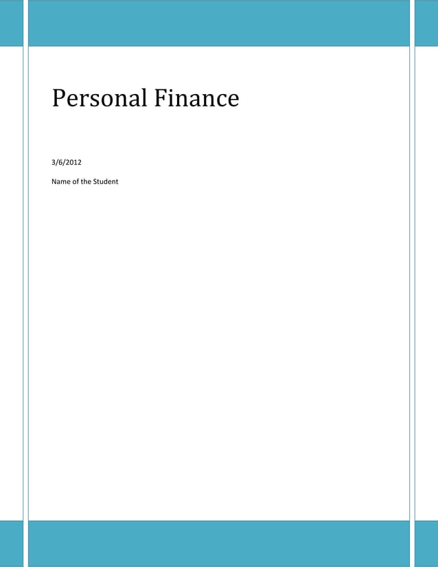 Personal finance assignment help | PDF