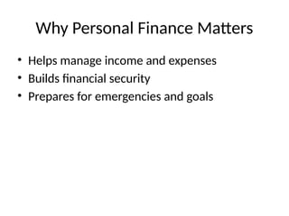 Personal Finance Basics: Building a Strong Foundation | PPTX