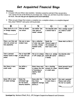 Personal finance class #1 handouts | PDF | Personal Finance