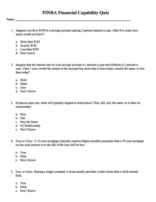 Personal finance class #1 handouts | PDF | Personal Finance