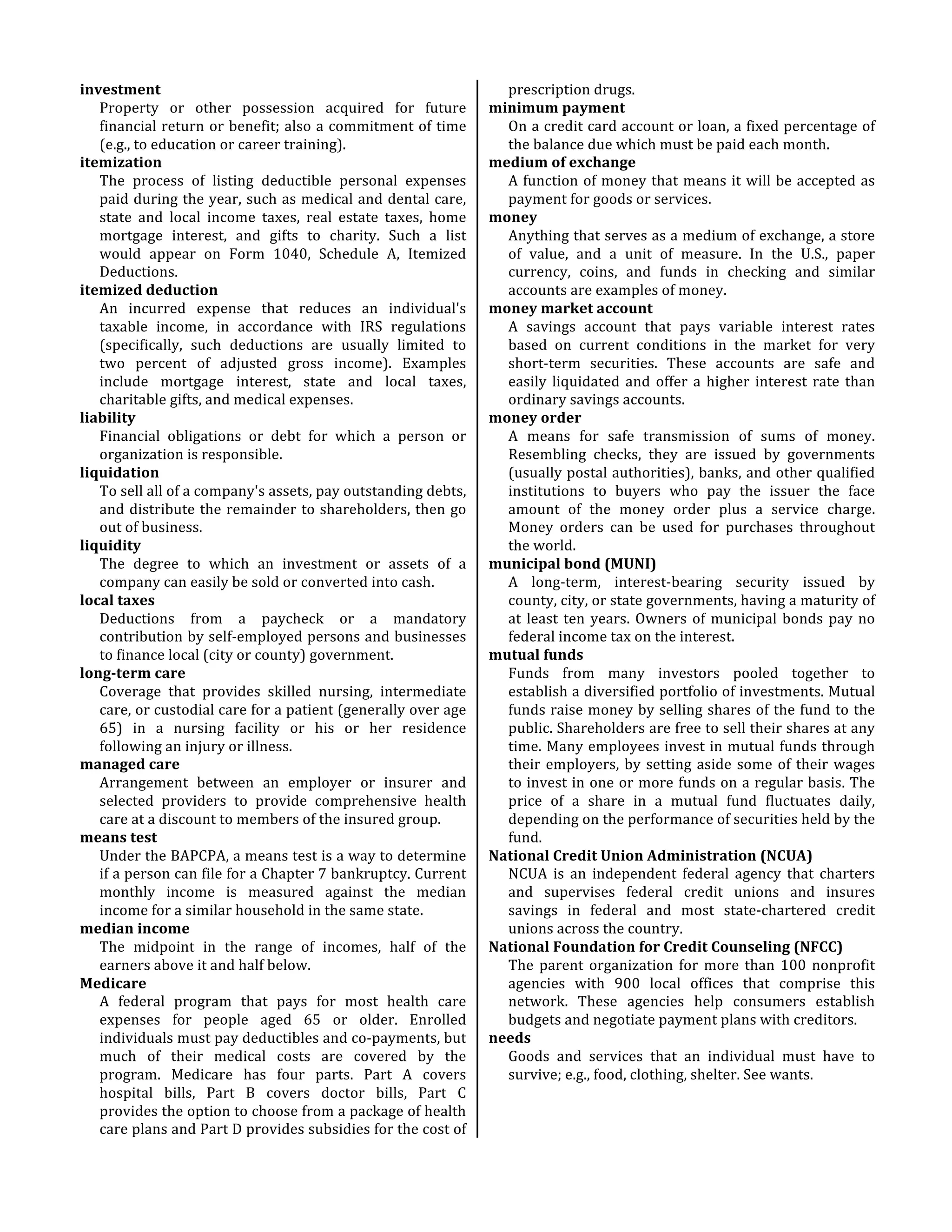 Personal finance glossary | PDF | Credit Cards | Personal Debt