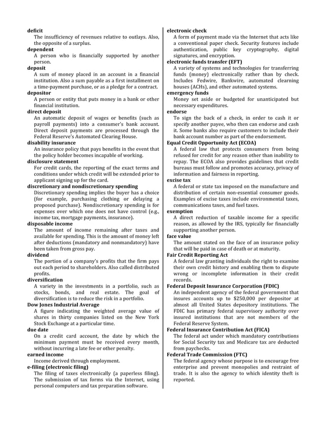 Personal finance glossary | PDF