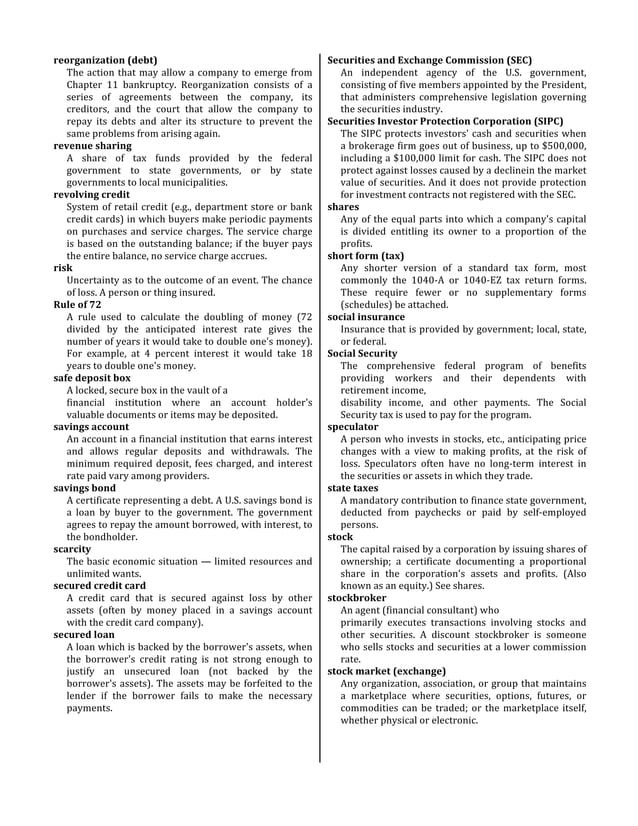 Personal finance glossary | PDF