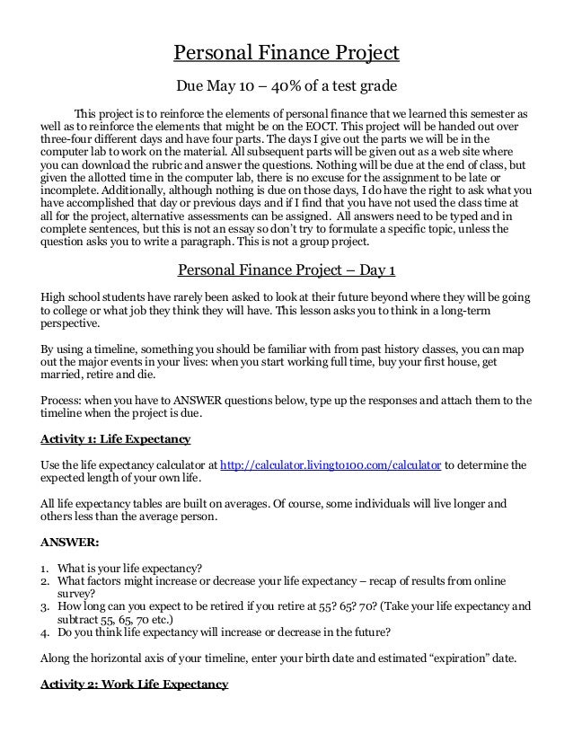 Personal Finance Project Day 1 Personal Finance Project Day 1