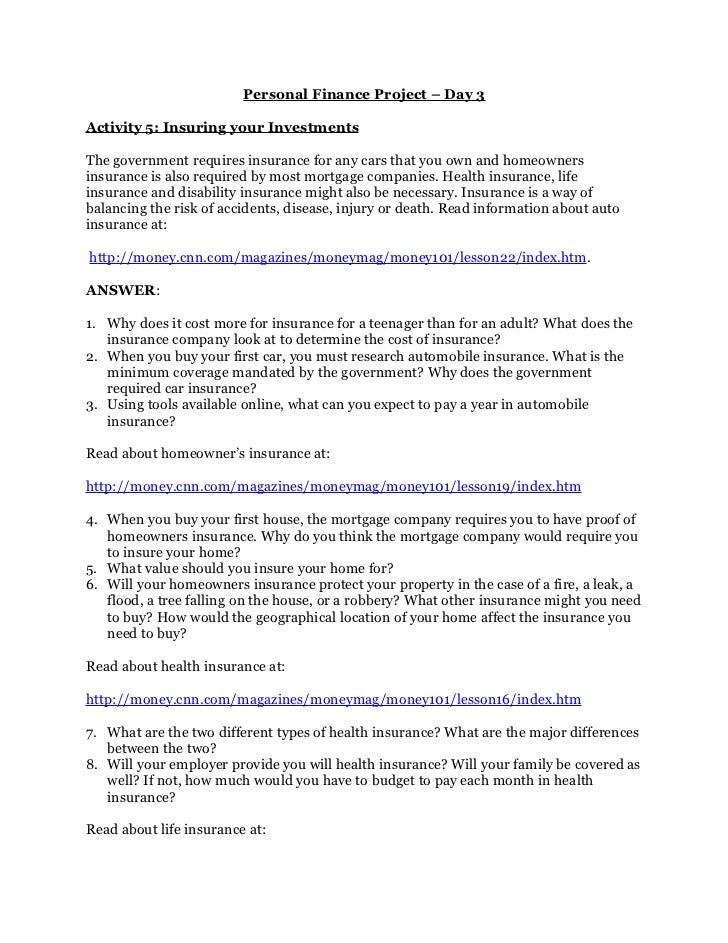 Personal Finance Project Day 3 Personal Finance Project Day 3