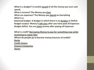 Personal finances and economics | PPTX