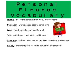Personal finance vocabulary | PPT